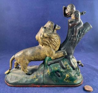 Cast Iron Organ Mechanical Bank Monkey With Cat & Dog COIN BANK VINTAGE ...