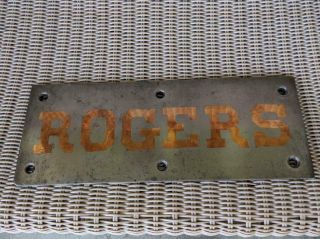 ROGERS LOCOMOTIVE STEAM ENGINE RAILROAD STEAM CHEST BUILDER NAME PLATE ...