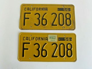 1963 CALIFORNIA Truck Commercial License Plates Pair Restored DMV Clear ...