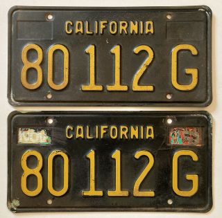 1963 CALIFORNIA Truck Commercial License Plates Pair Restored DMV Clear ...