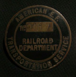 Vintage AMERICAN EF TRANSPORTATION SERVICE BADGE RAILROAD DEPT. JSH ...