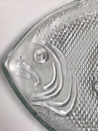 Vintage Large Glass Fish Dish Serving Platter Oven Proof Made In USA 15 ...
