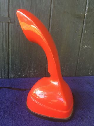 Vintage LM ERICSSON Red COBRA Rotary Dial Telephone Mid Century 70s 60s ...