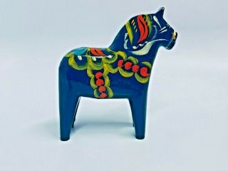 Nils Olsson Hemslojd Ab Traditional Wooden Swedish Dala Horse - Blue 5 ...
