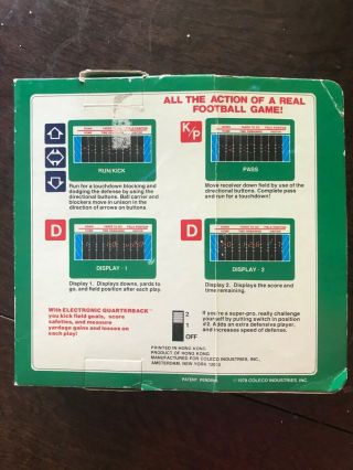 Vintage Coleco Handheld Electronic Quarterback Football Game COMPLETE ...
