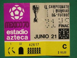 1970 MEXICO IX SOCCER WORLD CUP JUNE 17 ITALY Vs GERMANY SEMI - FINAL ...