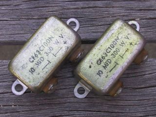 Pair NOS SPRAGUE 10MF 300VDC Audio Electrolytic Capacitors | #29834130