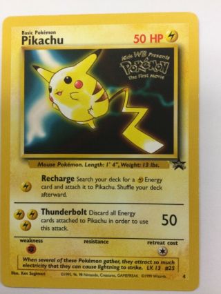 Pokemon - PIKACHU Black Star WB Stamped Movie Promo | 4 NM WOTC | #32463709