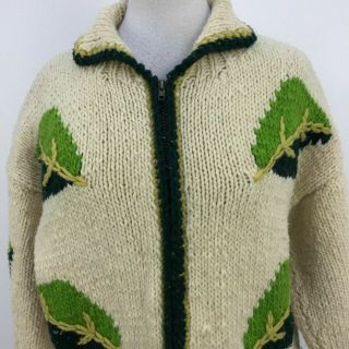 Otavalo Native American Handknit Stitched Leaf Print Womens Wool Knit ...