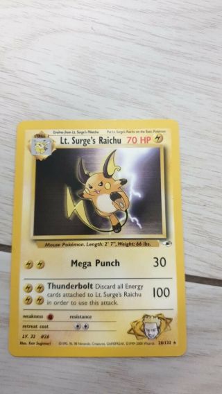 Lt. Surge’s Raichu Pokemon Card Gym Heroes 28/132 - NM NEAR | #39723425