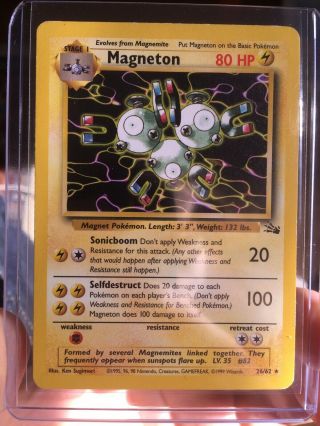 Magneton Fossil 26/62 RARE Pokemon Card - Vintage WoTC - LP | #56473952