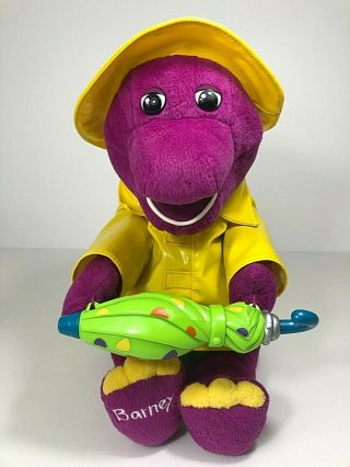 Fisher Price Barney Singing In The Rain 12 " Plush Musical 2002 ...