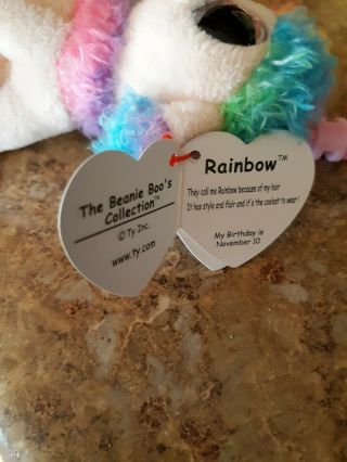 TY Beanie Boos 3 " RAINBOW Poodle Dog Key Chain Clip Stuffed Animal ...