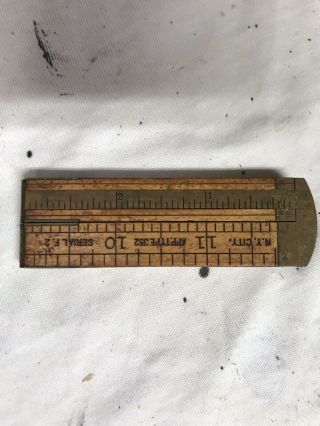 Stanley 32 Folding Caliper Rule Marked NY Ruler Woodworking Carpentry ...