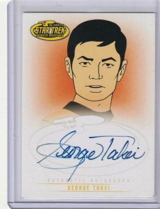 A3 GEORGE TAKEI STAR TREK ANIMATED SERIES AUTOGRAPH CARD RITTENHOUSE ...