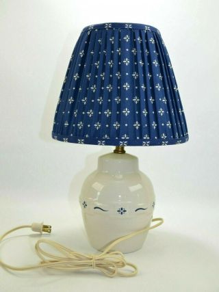 Longaberger Table Light Lamp Woven Traditions Heritage Blue W/ Lamp ...