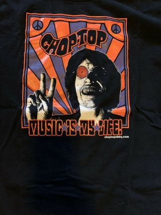 Rare Chop Top BIll Mosley Texas Chainsaw Music Is My Life T Shirt Men’s ...