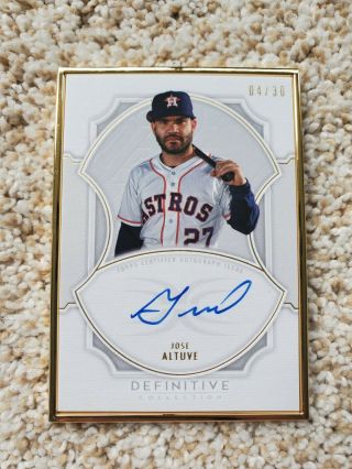 2020 Topps Definitive Jose Altuve Gold Frame 3 Color Patch ON CARD Auto ...