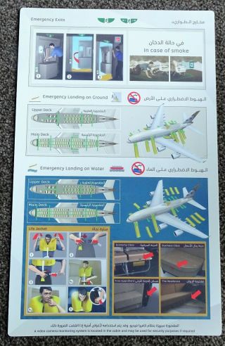 Etihad Airways Airbus A380 800 Airline Safety Card 2014 | #52630138