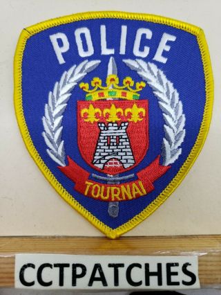 BRUXELLES BELGIUM BELGIAN POLICE Shoulder TAB PATCH Vintage Embroidered ...