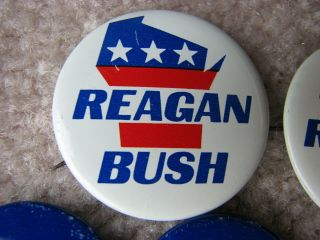 8 1980/84 RONALD REAGAN BUSH FOR PRESIDENT Campaign Pin Button ...