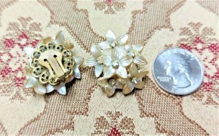 RARE Vintage MIRIAM HASKELL Pearlized Flower And Rhinestone Cluster ...
