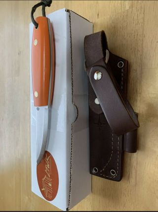 LT Wright Lagom Bush Knife Scandi Rustic Brown Matte O - 1 Steel LH ...