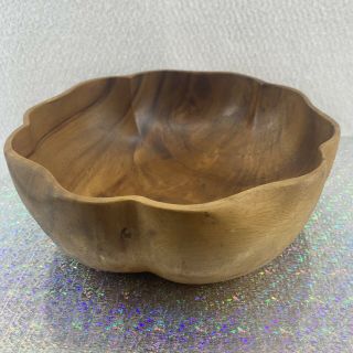 Vintage LEILANI Monkey Pod Wood Salad Fruit Bowl 11” Hand Crafted ...