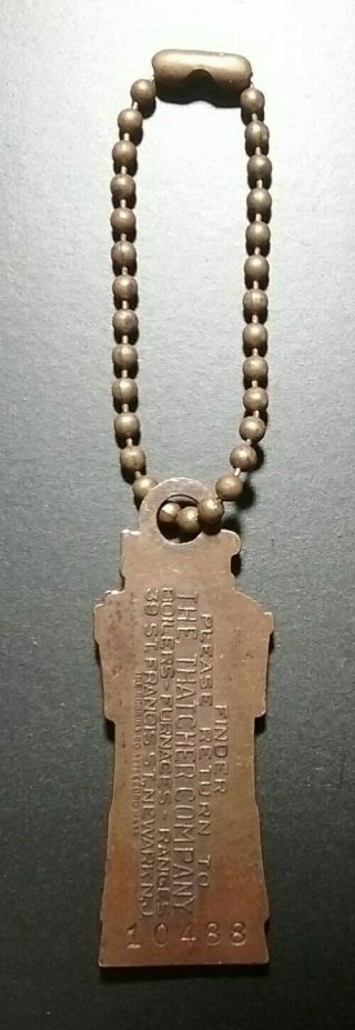 Vintage The Thatcher Company Newark NJ Boiler Shaped Keychain Circa ...