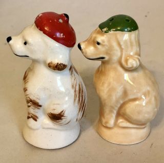 Vintage Ceramic Dogs With Hats Japan Salt And Pepper Shakers | #54431010
