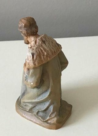 ANRI 3 " SCALE NATIVITY KUOLT VINTAGE KNEELING KING WOODCARVING ...