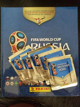 PANINI 2018 FIFA WORLD CUP RUSSIA HARDCOVER ALBUM 50 PACKS OF 5 ...