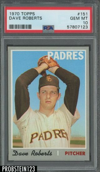 1970 Topps Dave Roberts San Diego Padres PSA NM - MT 8 Vintage Baseball ...