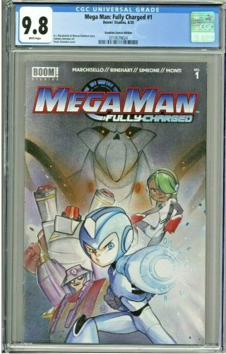 MEGA MAN FULLY CHARGED 1 CGC 9. 8 PEACH MOMOKO TRADE VARIANT BOOM ...